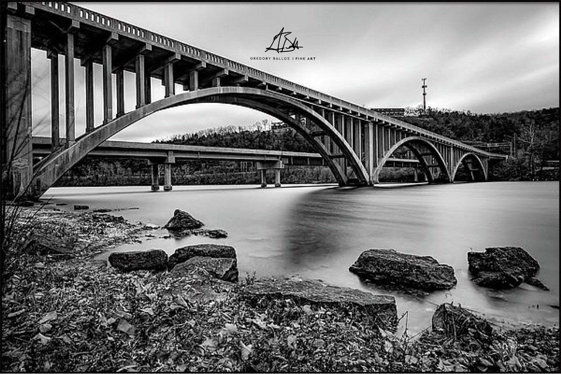 Lake Taneycomo Bridge Branson Missouri Landscape Black and | Etsy