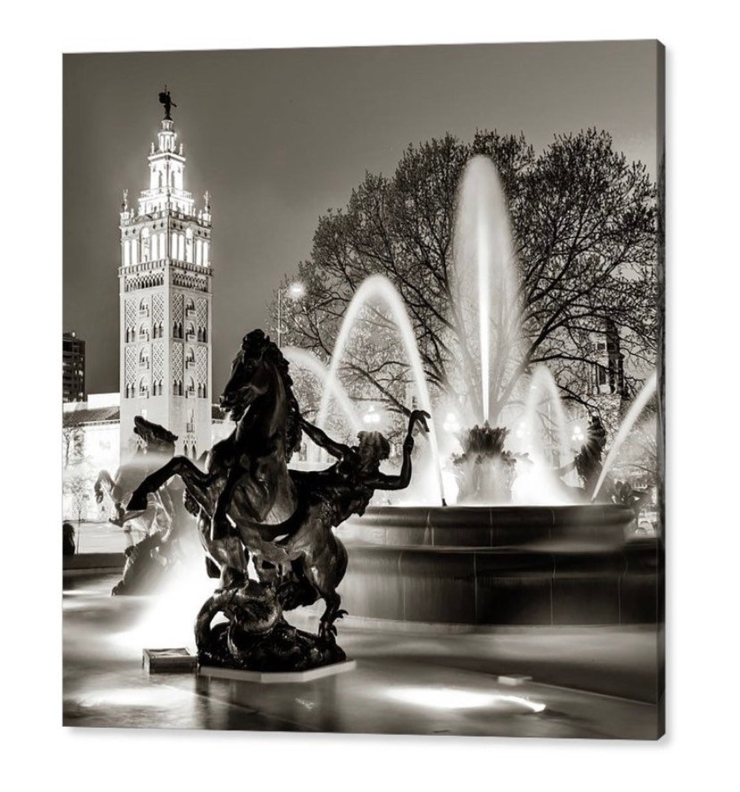 Kansas City Plaza Fountain Sepia Print: Mill Creek Park Architecture - Etsy