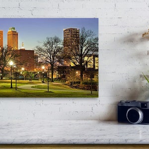 Tulsa Skyline Print, Tulsa Oklahoma Artwork, Veterans Park, Oklahoma ...
