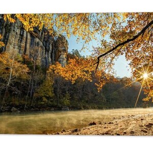 Buffalo National River, Autumn Sunrise, Roark Bluff Panorama, Fall ...