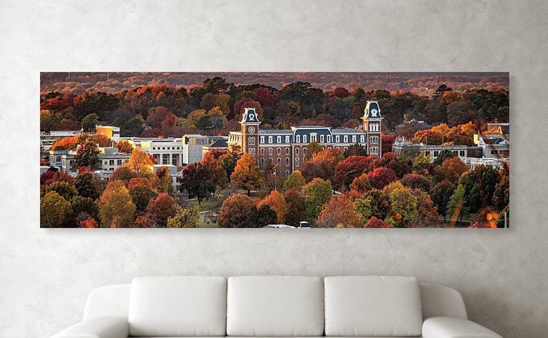 Arkansas Landmarks, Autumn, Campus Landscape Panorama, Panoramic Print ...