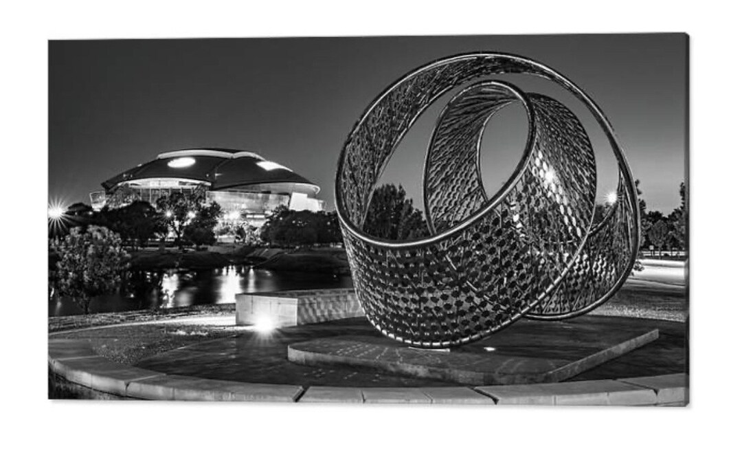 Dallas Texas Stadium & Unity Arch Panorama: Black and White ...