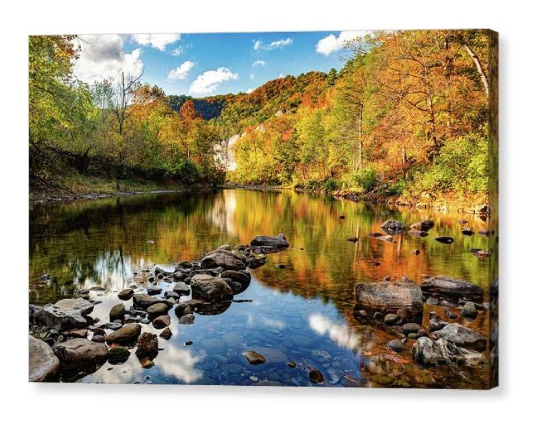 Buffalo River Autumn Print: Roark Bluff Sunset, Arkansas Ozarks - Etsy