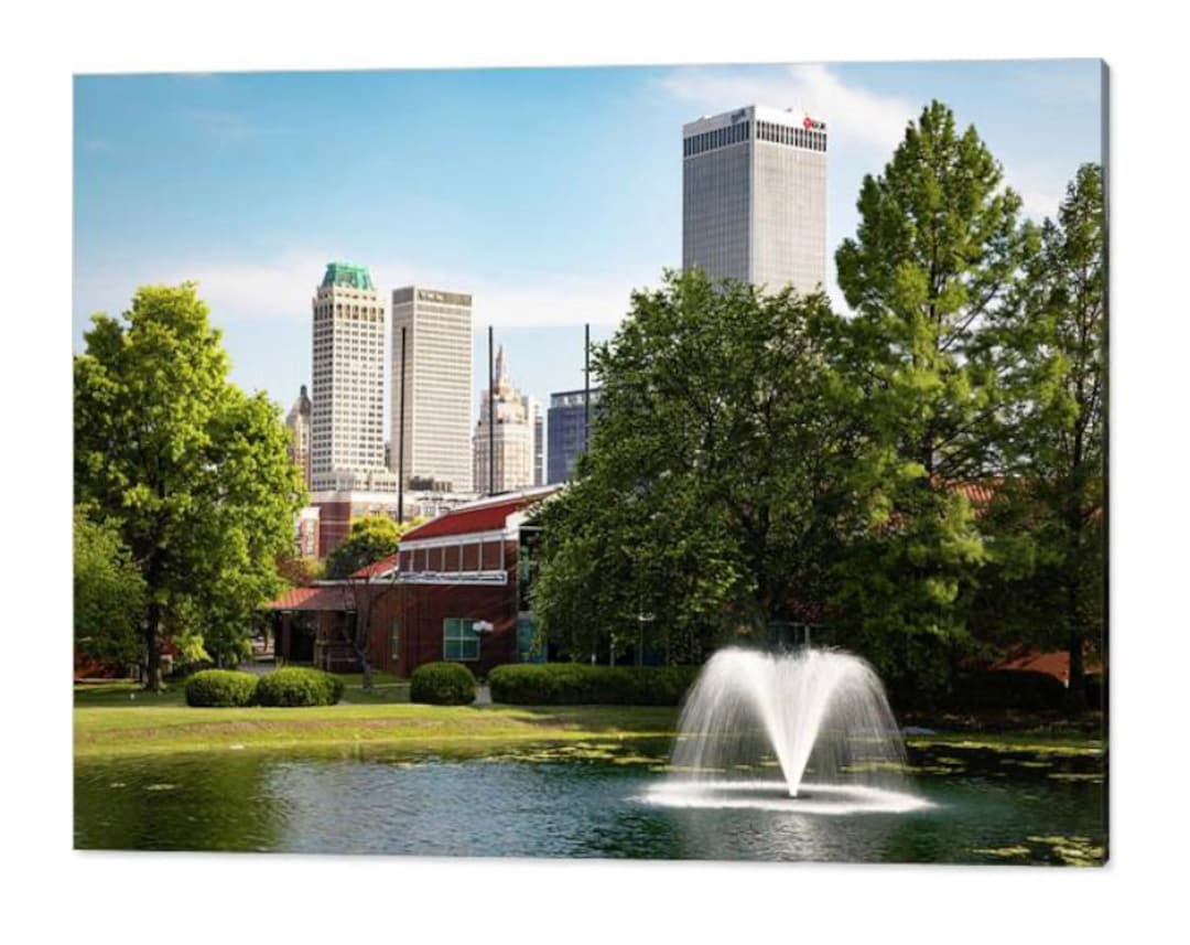 Tulsa Oklahoma, Architecture, Downtown, Colorful, Fountain, Pond ...