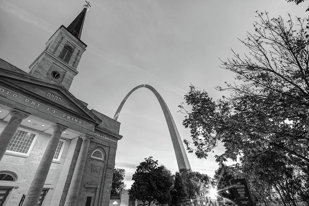Saint Louis Skyline Wall Art Print Monochrome Black and White St Louis ...