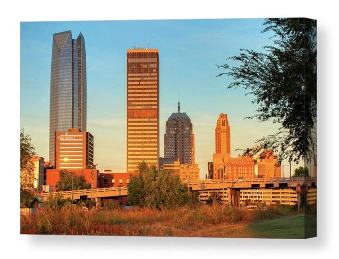 Oklahoma City Skyline, OKC Architecture, Downtown OKC, Cityscape Art ...