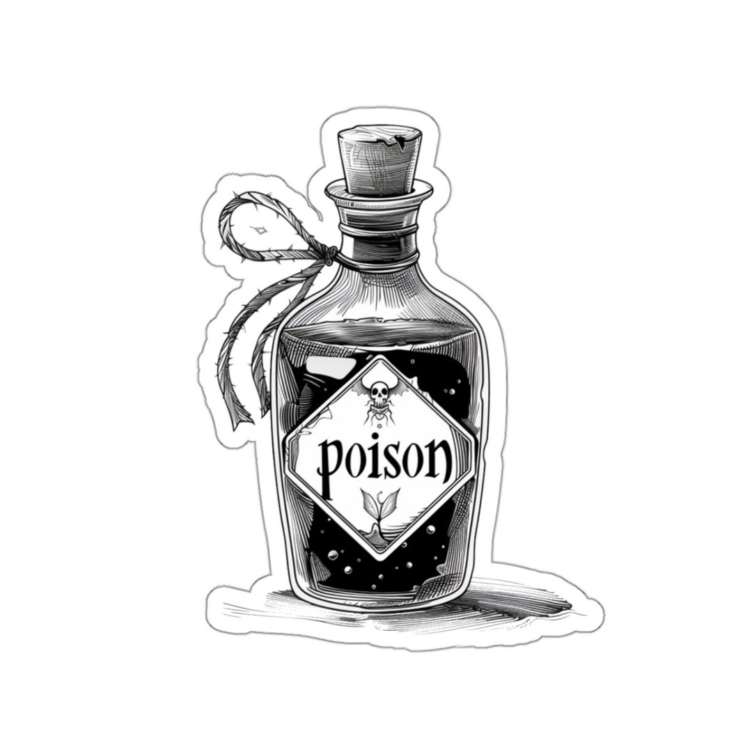 Goth Sticker Poison Bottle - Etsy