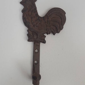 Rooster Hook Rustic Hook Chicken Hook Farmhouse Hook | Etsy