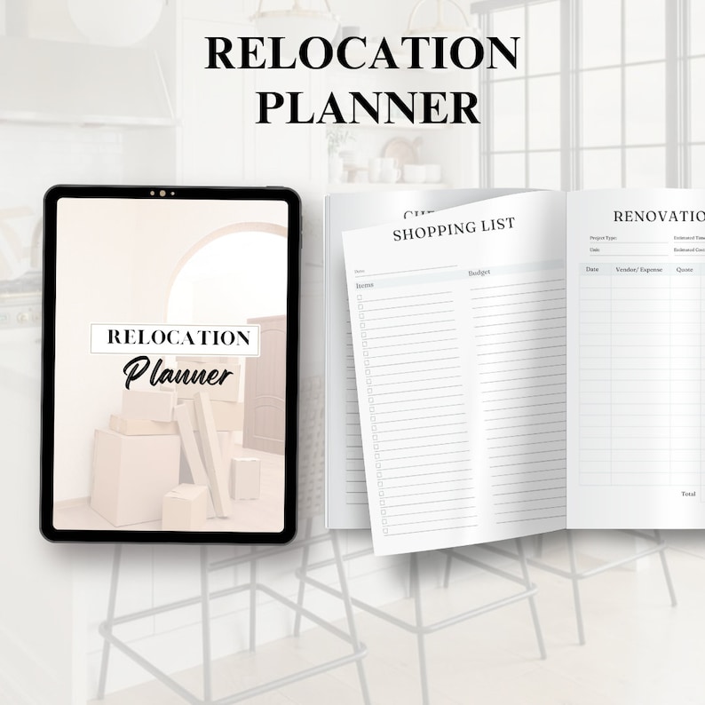 Moving Checklist, Moving Planner, Relocation Planner, Moving Labels ...
