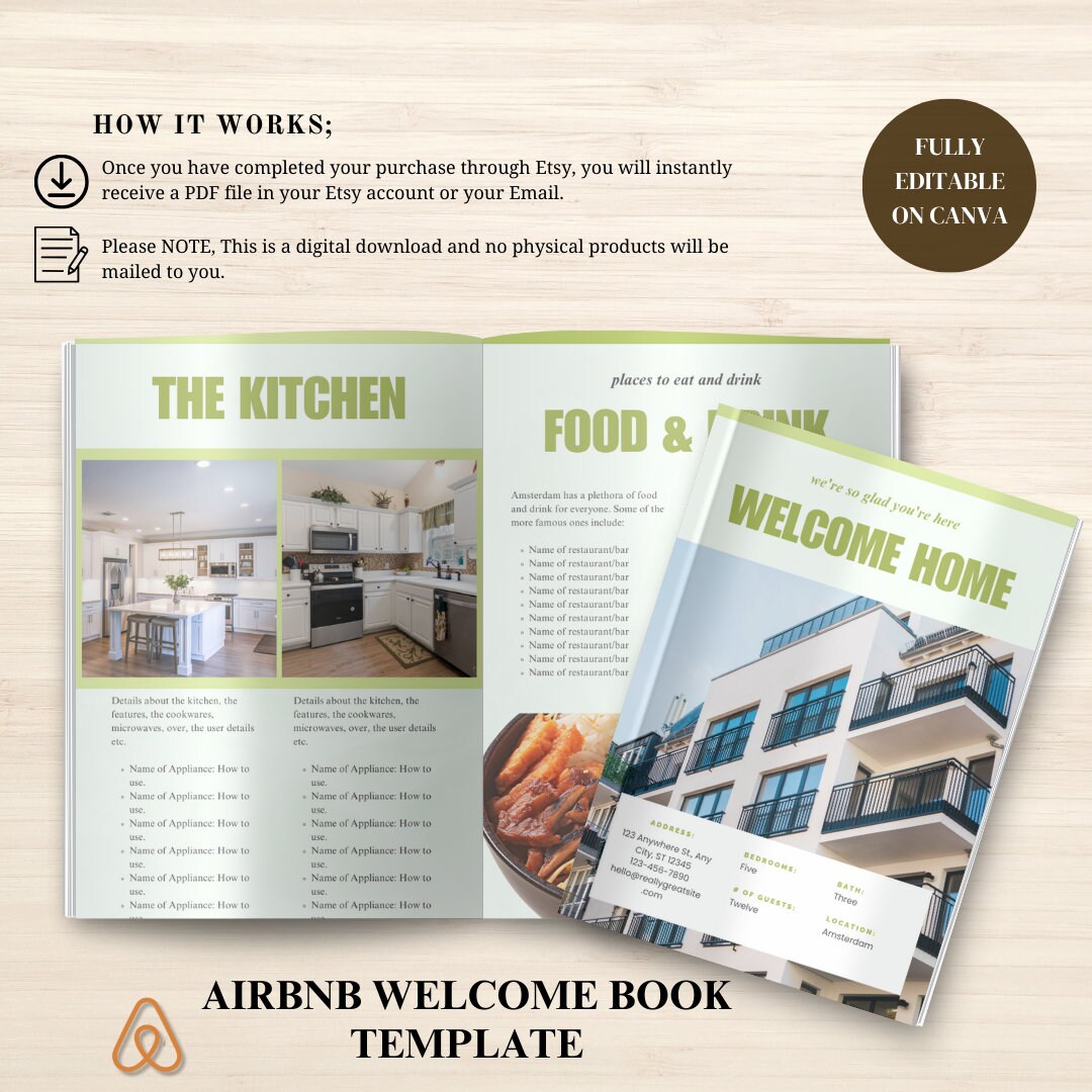 Airbnb Host Bundle Template Welcome Book Airbnb Template, Editable ...