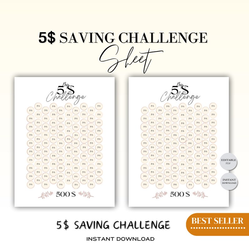 Minimalist 500 Dollar Savings Challenge, Money Savings Trackers ...