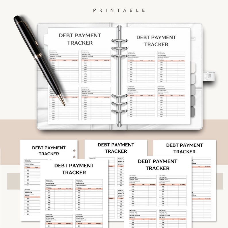 Debt Payment Tracker Printable: Snowball Payoff, Budget Planner (PDF ...
