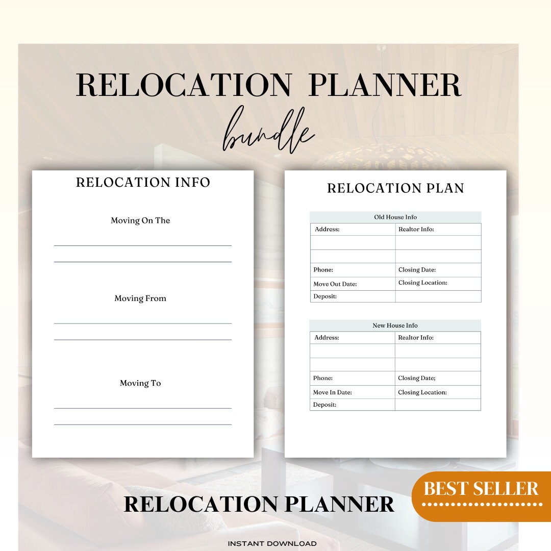 Moving Checklist, Moving Planner, Relocation Planner, Moving Labels ...
