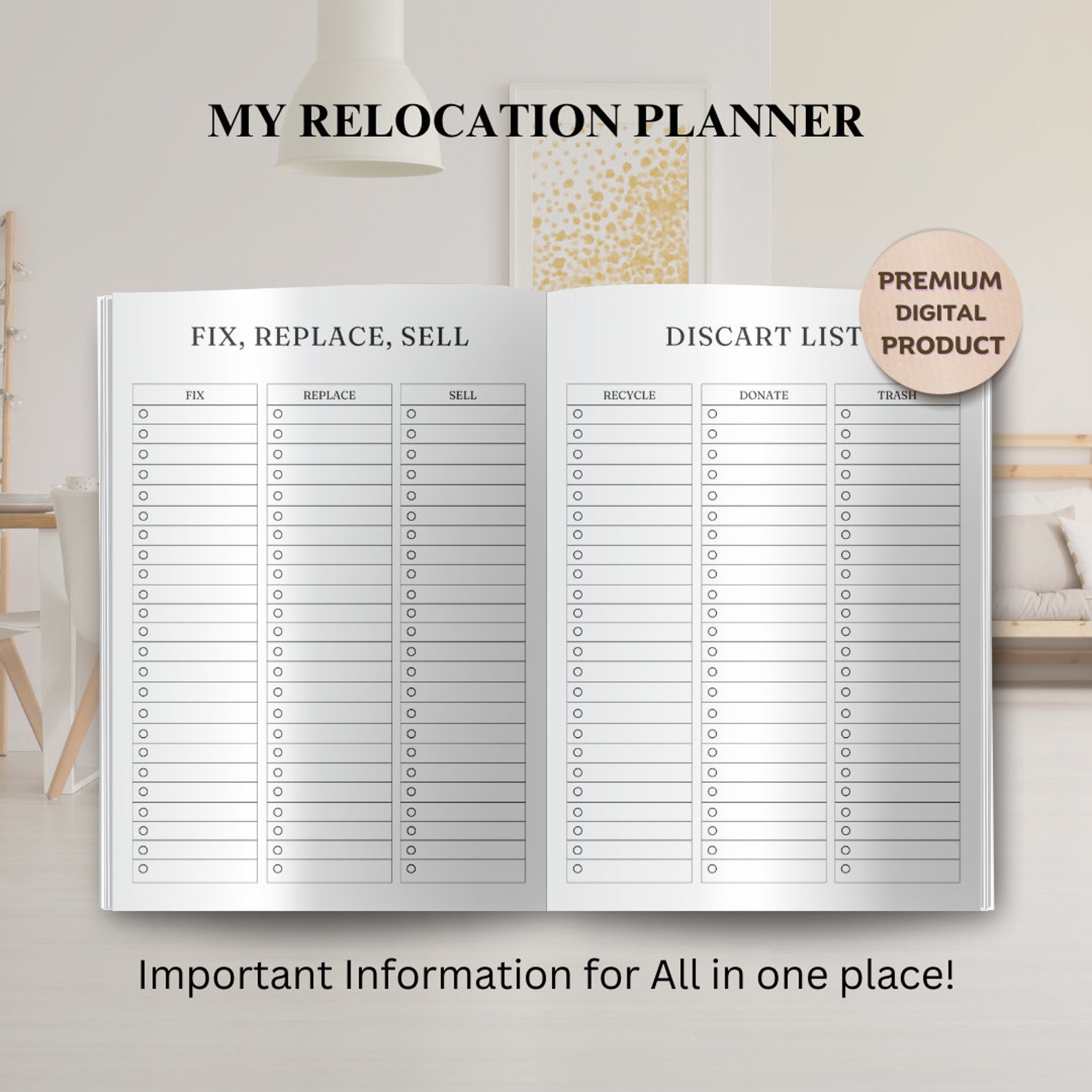 Moving Checklist, Moving Planner, Relocation Planner, Moving Labels ...