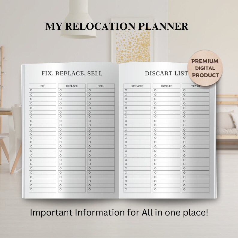 Relocation Planner: Moving Checklist, Labels, and Binder - Etsy