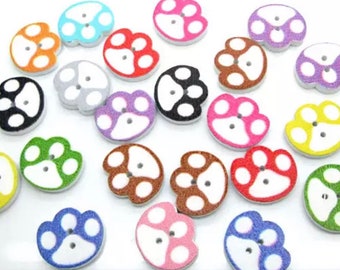 Paw Print Buttons | Etsy