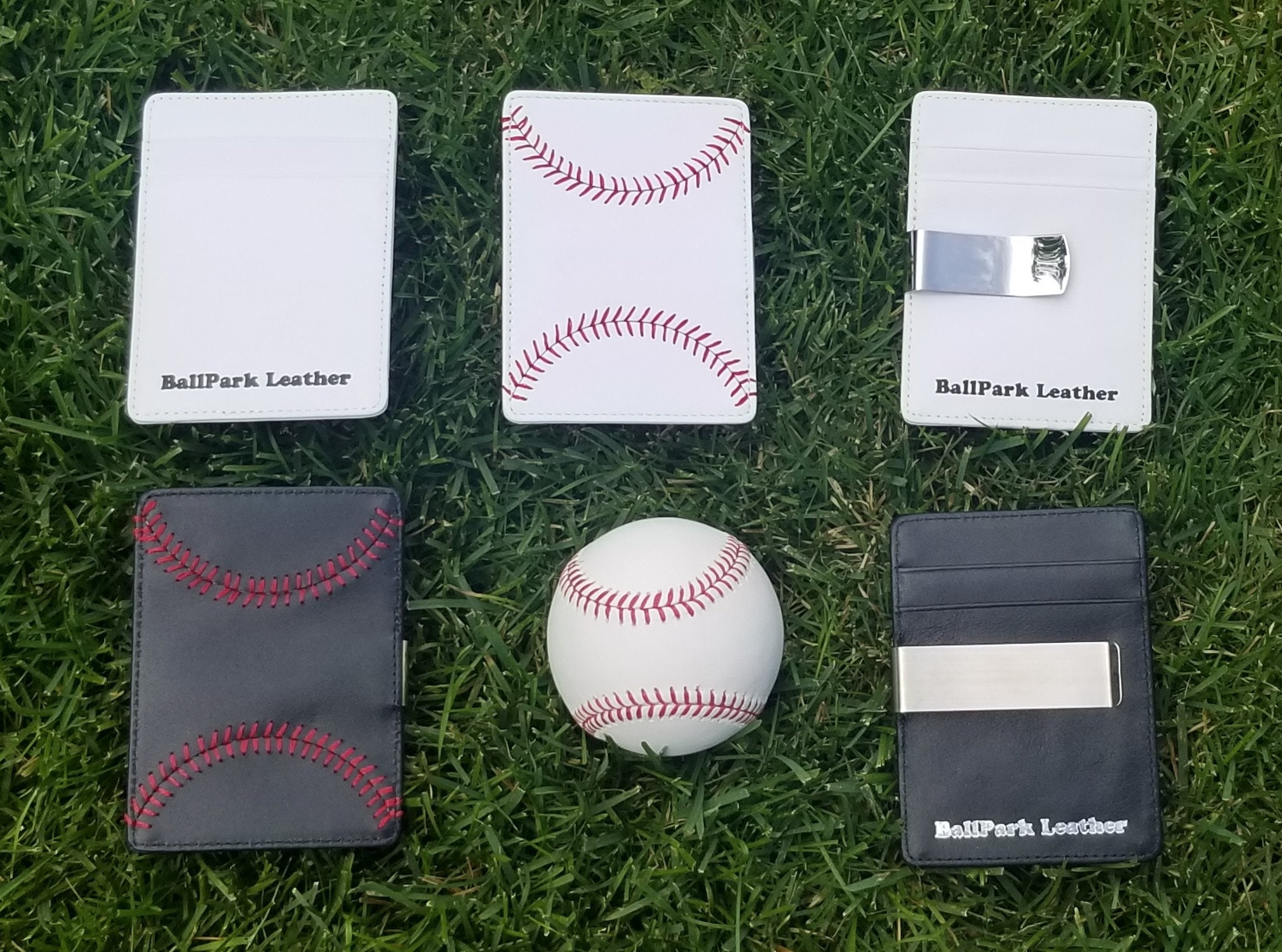 Leather Baseball Seam Front Pocket Wallet - Etsy