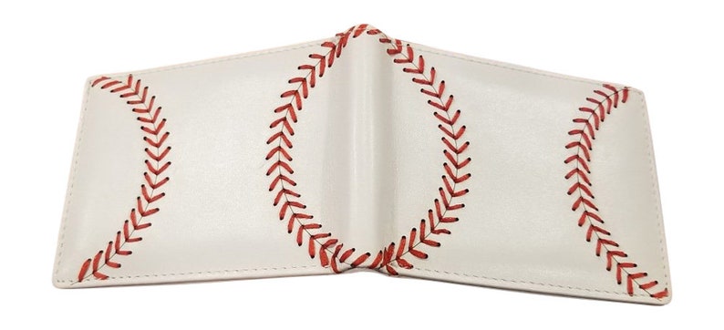 Leather Baseball Wallet, Men's Bi-fold With Baseball Seam Stitch - Etsy ...
