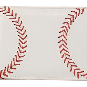 Leather Baseball Wallet, Men's Bi-fold With Baseball Seam Stitch - Etsy ...