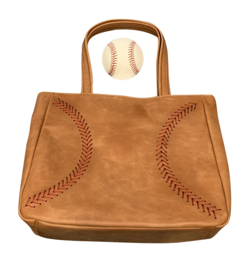 Tan Leather Baseball Purse - Etsy