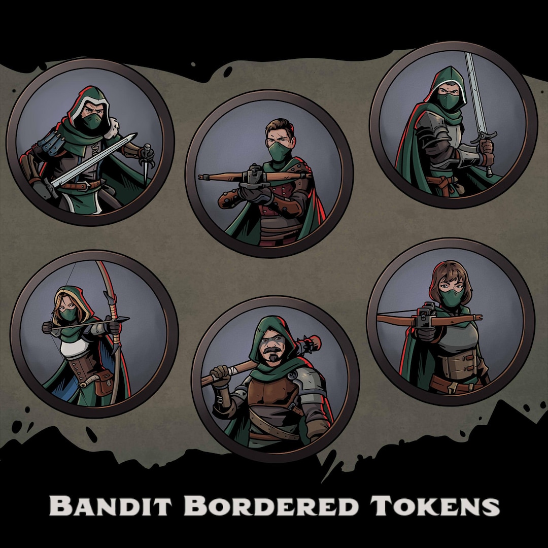 Bordered Tokens - Bandits - D&D Tokens, RPG, VTT Tokens - Etsy