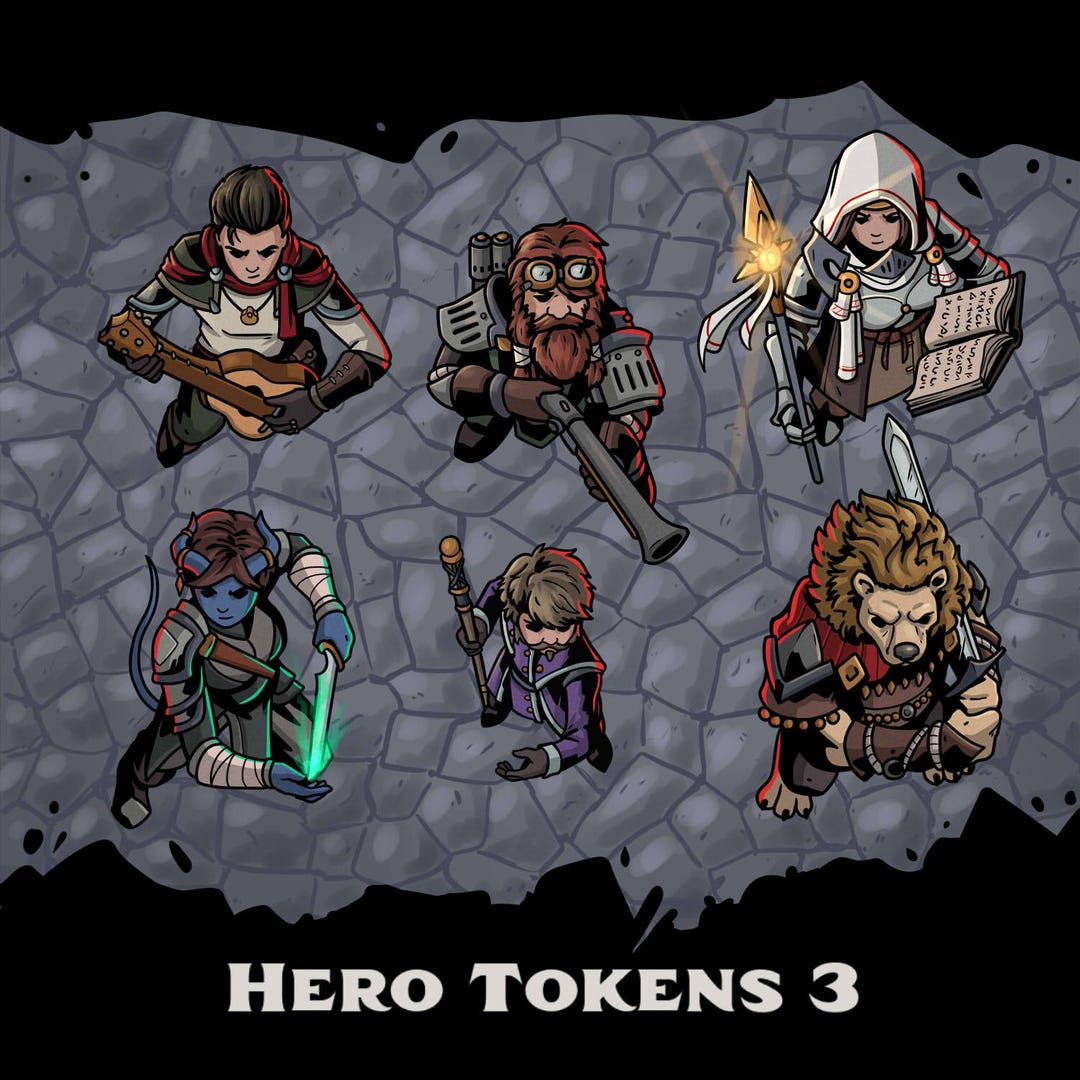 Top Down Tokens - Heroes 3 - Dnd Tokens, RPG, VTT Tokens - Etsy