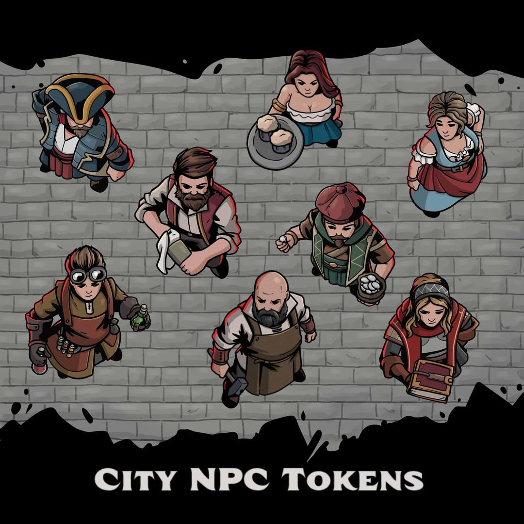 Top Down Tokens - City Npcs - Dnd Tokens, RPG, VTT Tokens - Etsy