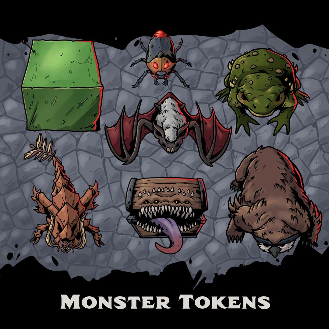 Top Down Tokens - Monsters - Dnd Tokens, RPG, VTT Tokens - Etsy