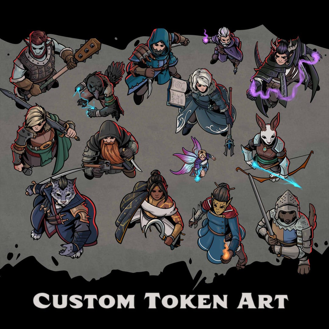 Custom Character Tokens - D&D Tokens, RPG, VTT Tokens - Etsy