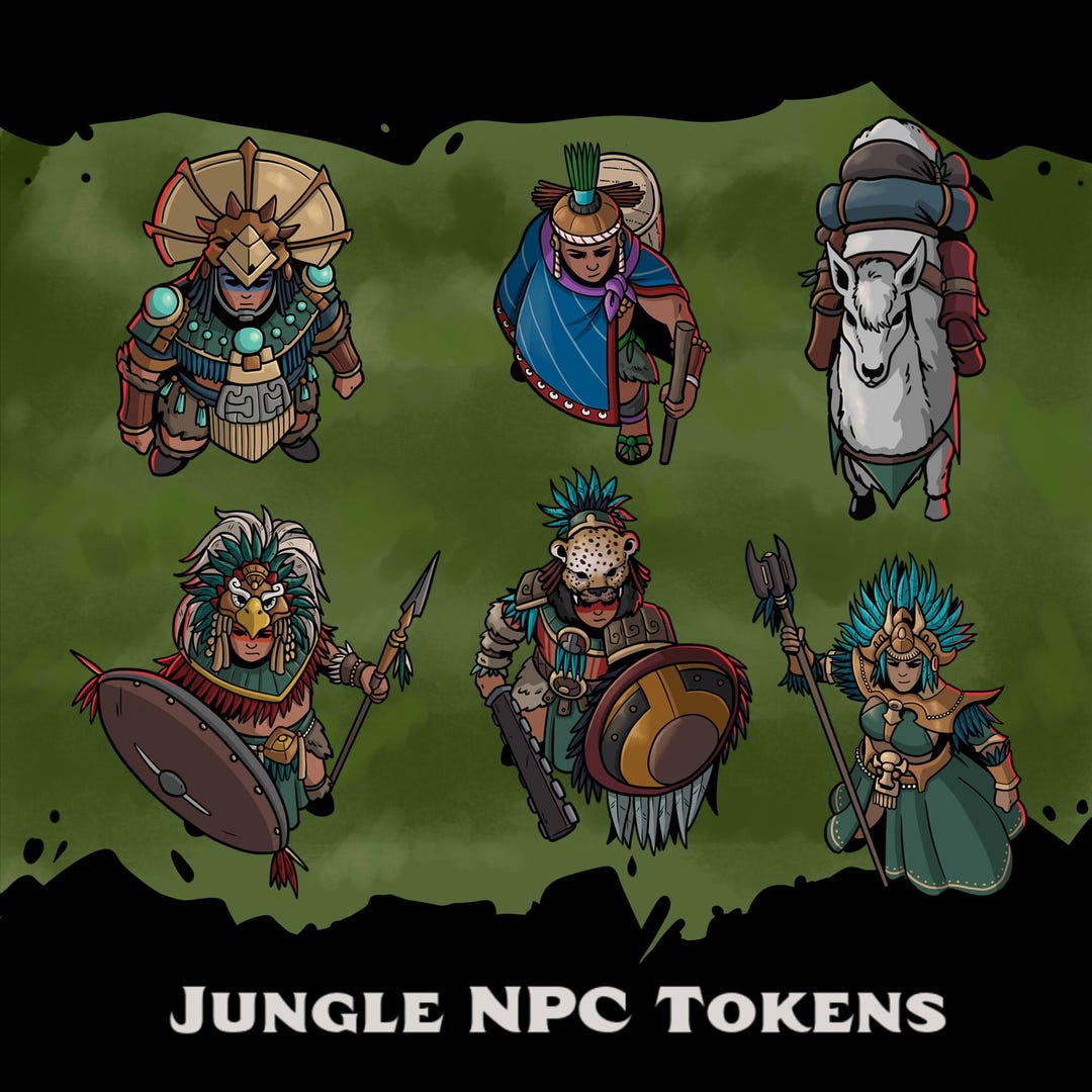 Top Down Tokens - Jungle NPC Tokens - D&D Tokens, RPG, VTT Tokens - Etsy