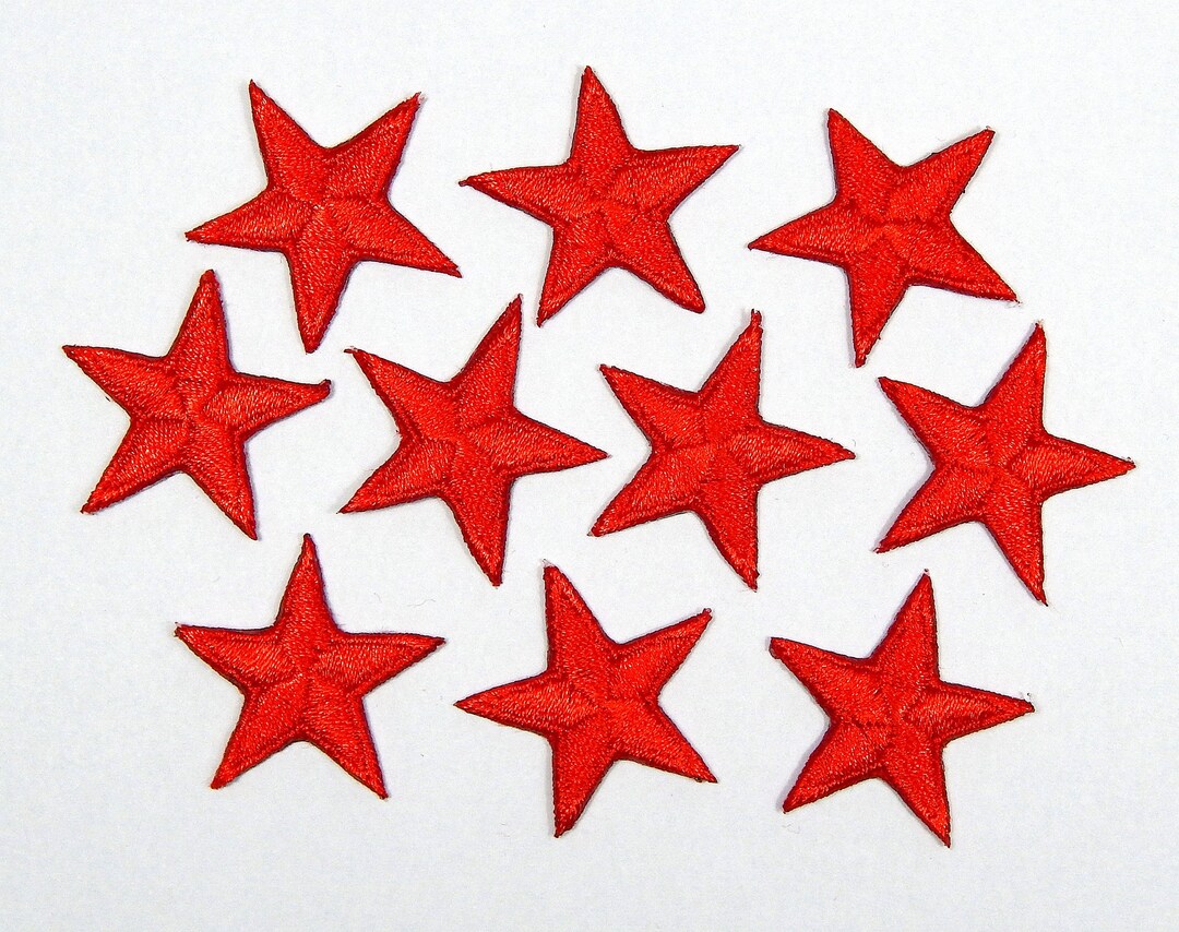 Red Star Patches: Embroidered Iron-on Applique (1 Inch) - Etsy