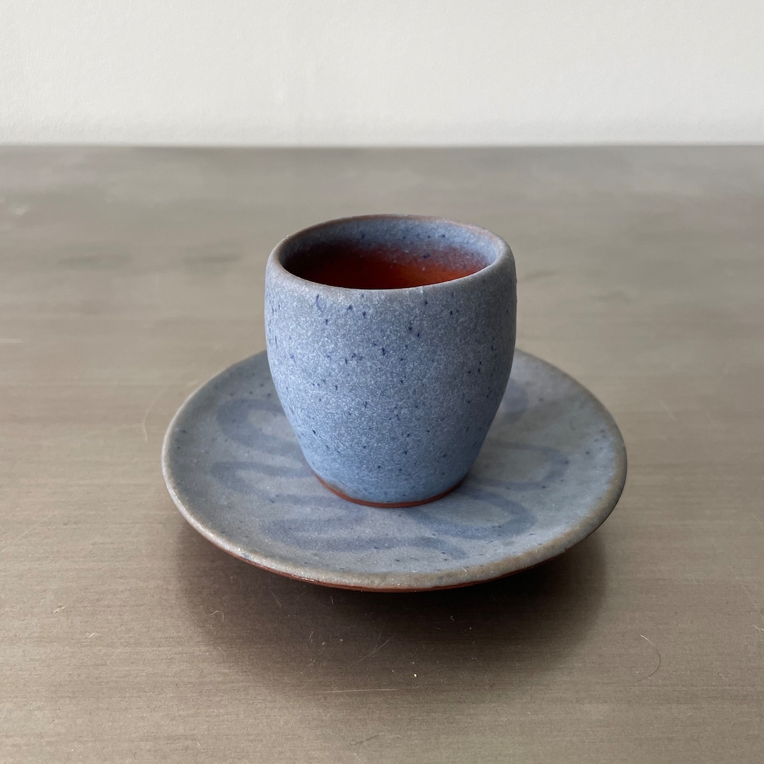 Vintage Lorenzen Ceramic Cup and Plate | Mid Century Squiggly Line ...