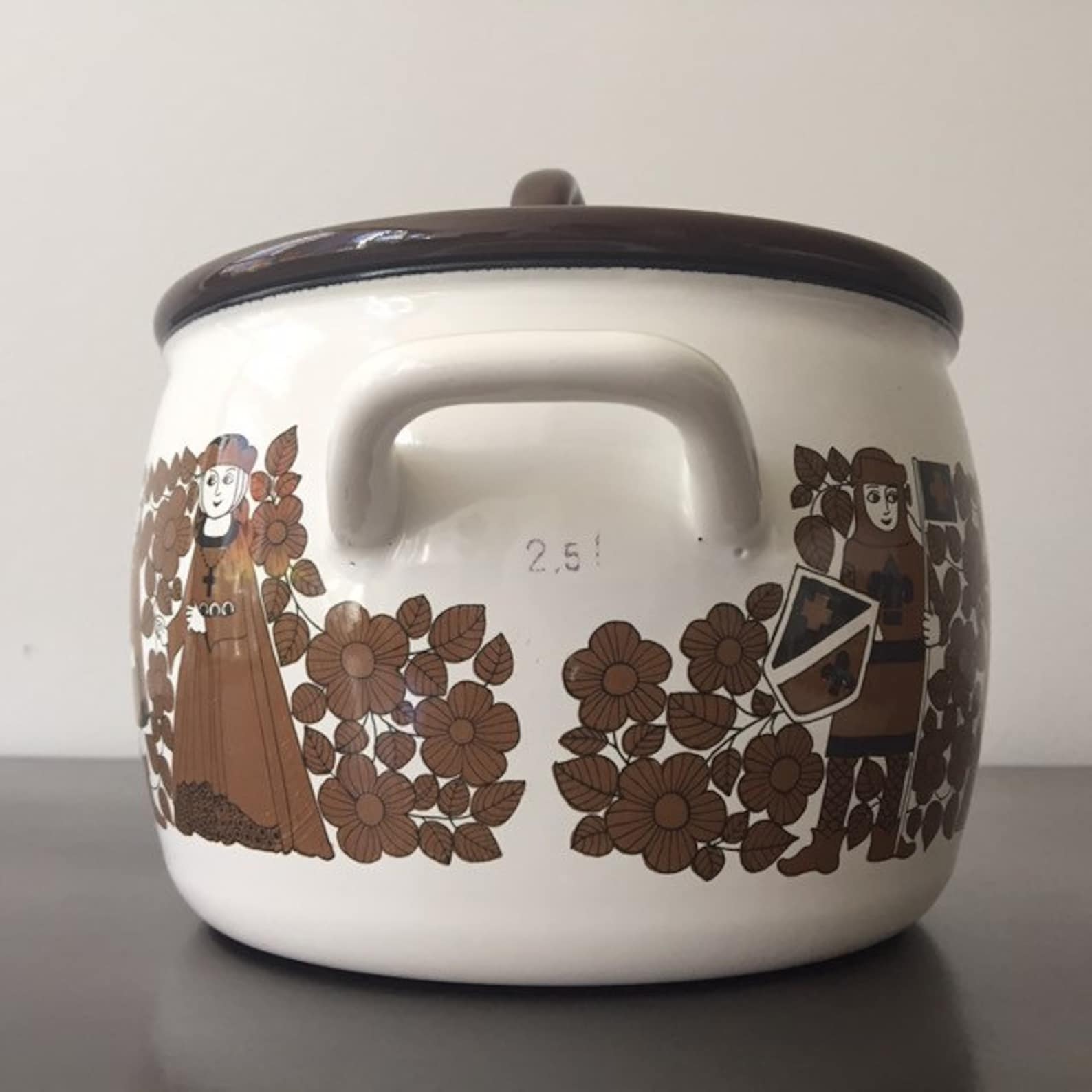 Mid Century Finel Enamel Pots Set of Two 2 Vintage // Kaj - Etsy