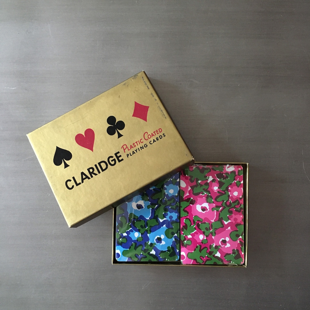 Mod 1960s Playing Card Deck Set Two | Psychedelic Camo Pop Art Flower ...