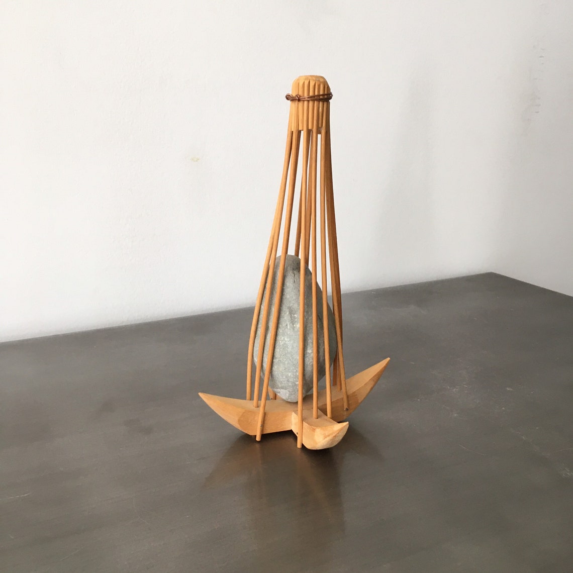 Unusual Wicker and Rock Paperweight // Maritime Killick Anchor - Etsy