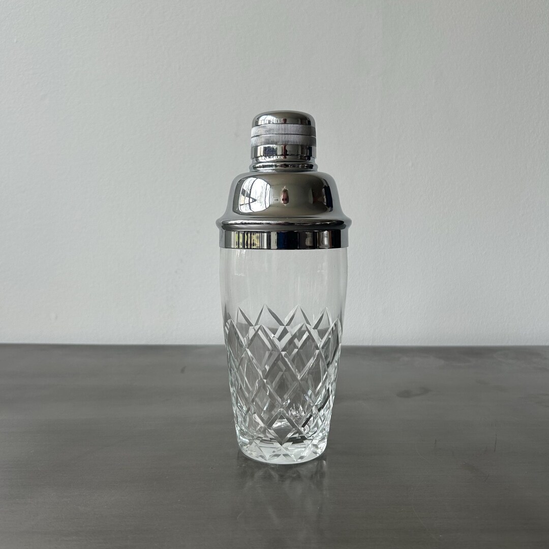 Vintage 1950s Japanese Chrome Cocktail Shaker | Cut Crystal | Bar Cart ...