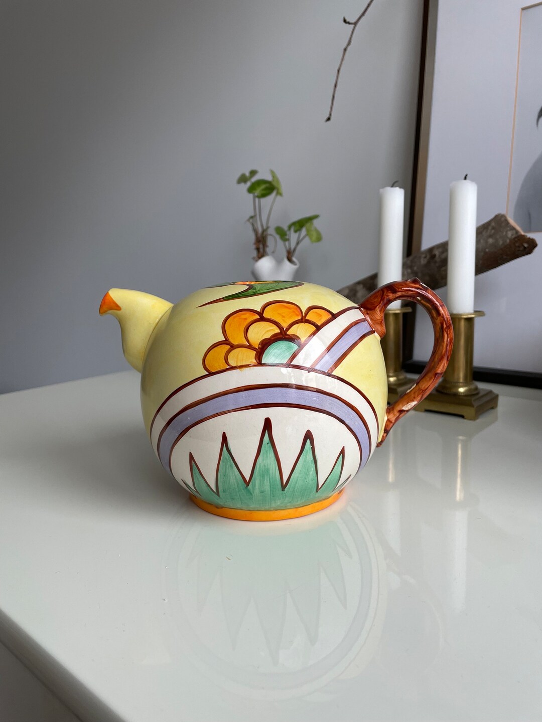 Art Deco 1930s Cubist Geometric Teapot | Clarice Cliff Interest ...