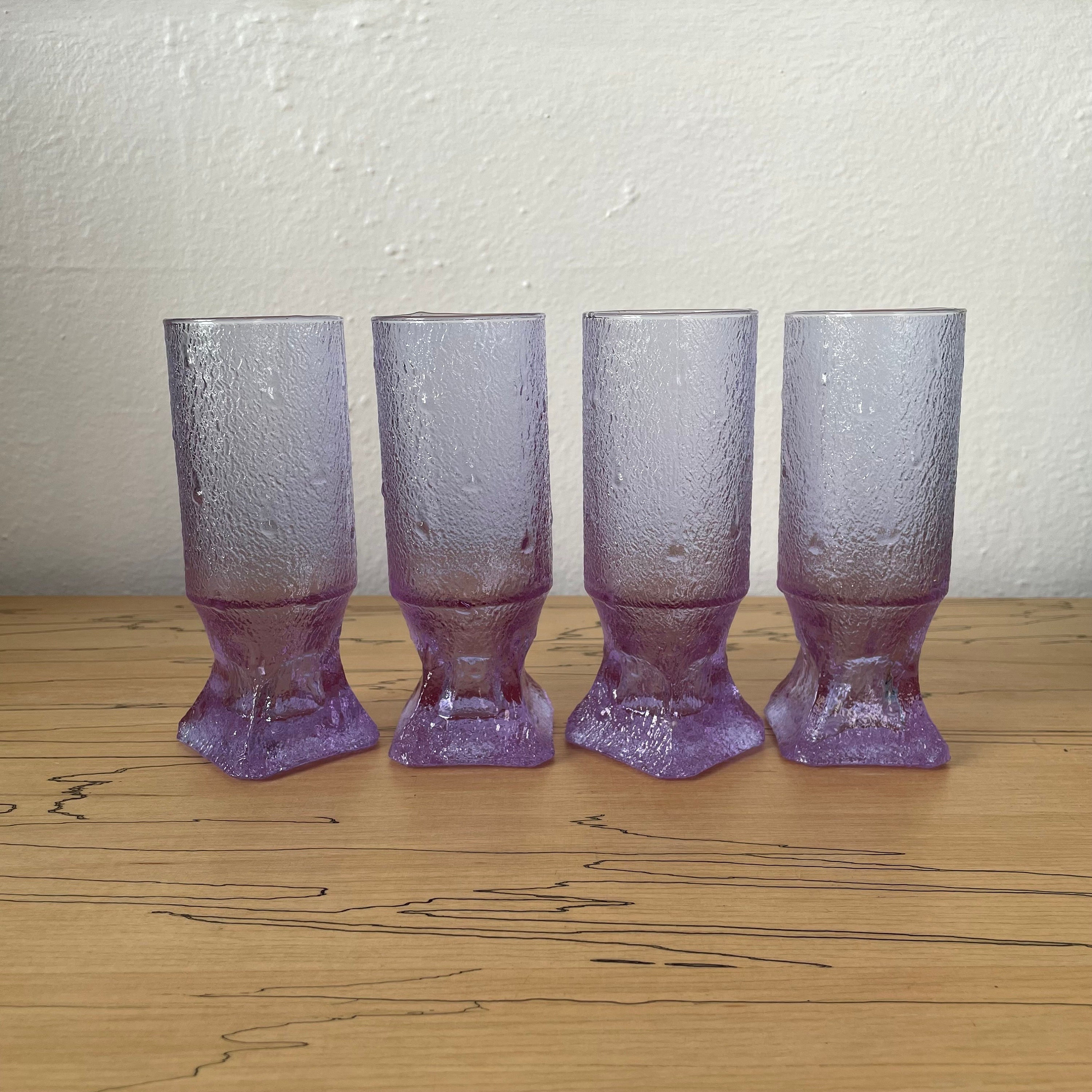 Vintage 1970s Alexandrite Drinking Glasses Set of Four Brutalist MCM ...