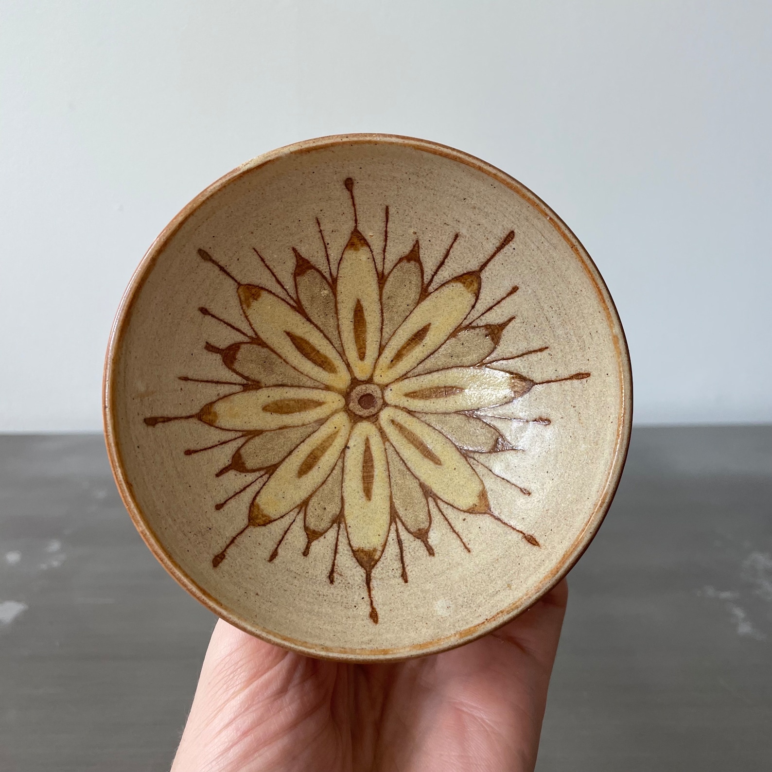 Vintage 1970 Flower Sunburst Studio Pottery Dish Mid Century Sunburst ...