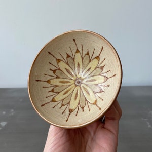 Vintage 1970 Flower Sunburst Studio Pottery Dish | Mid Century Sunburst ...