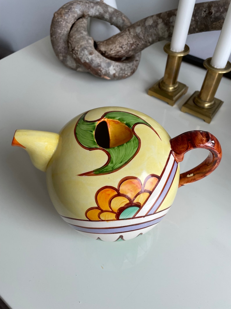 Art Deco 1930s Cubist Geometric Teapot Clarice Cliff - Etsy