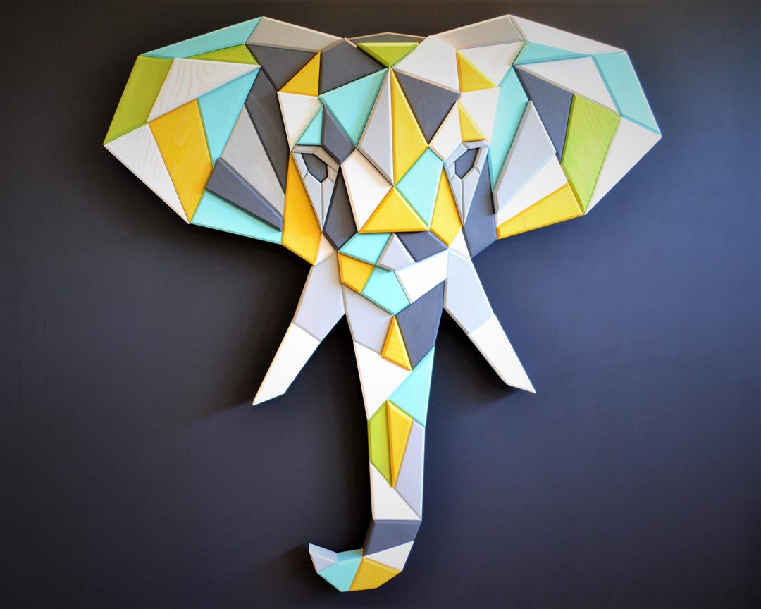 Elephant Low Poly Intarsia Pattern - PDF Copy Only - Etsy