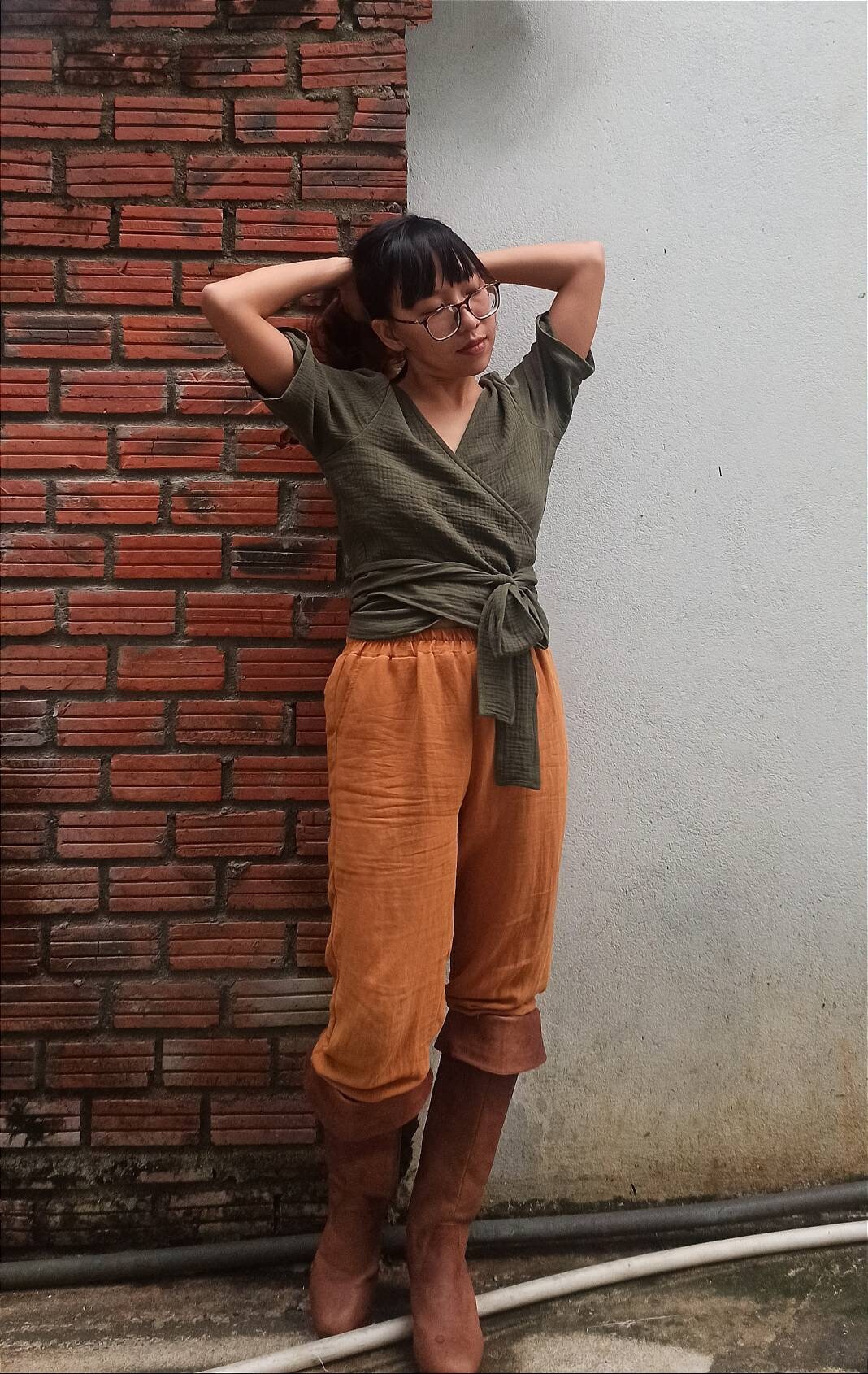 Customize Short Sleeves Wrap Top Organic Cotton Wraparound - Etsy