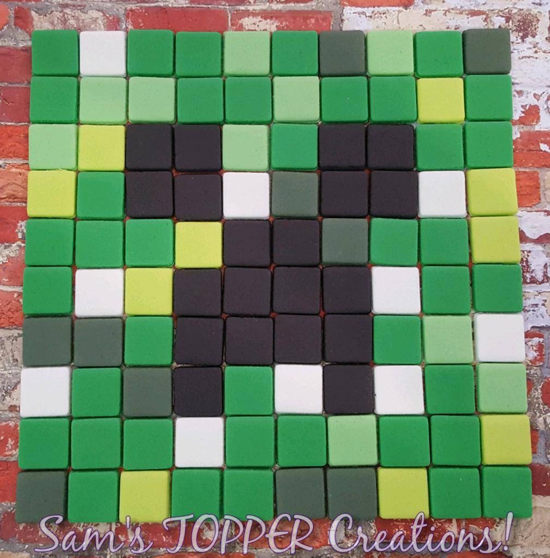 Edible Fondant Minecraft Creeper 2cm Squares X 100, or Minecraft Themed ...