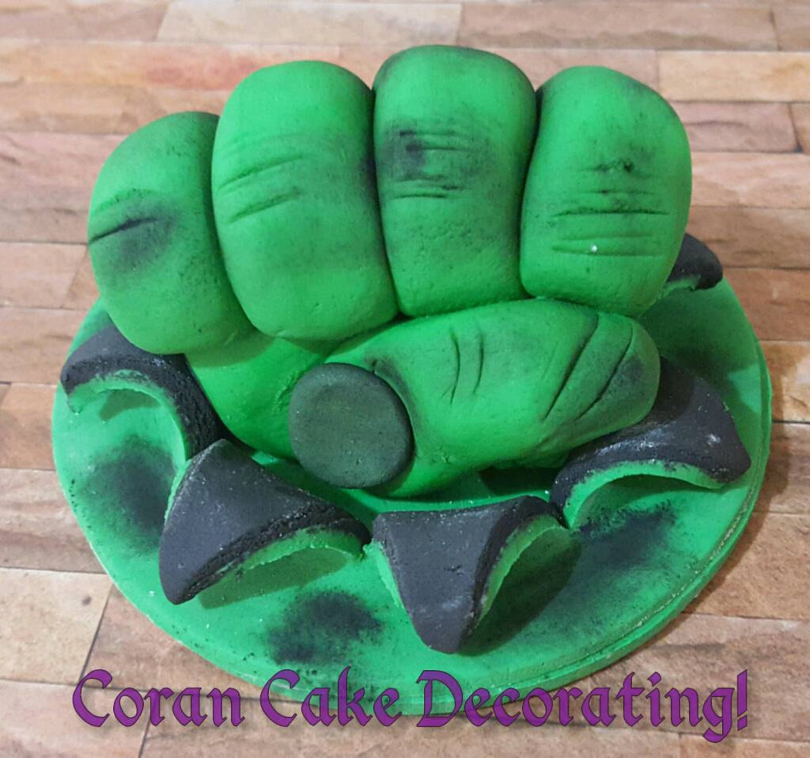 10cm Edible Fondant Hulk Fist Cake Topper. - Etsy Australia