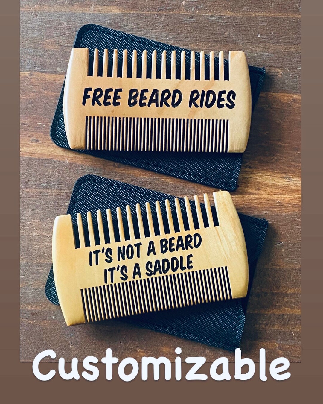 Wooden Beard Combs- Gifts for Him - Laser Engraved- Grooming Tool ...