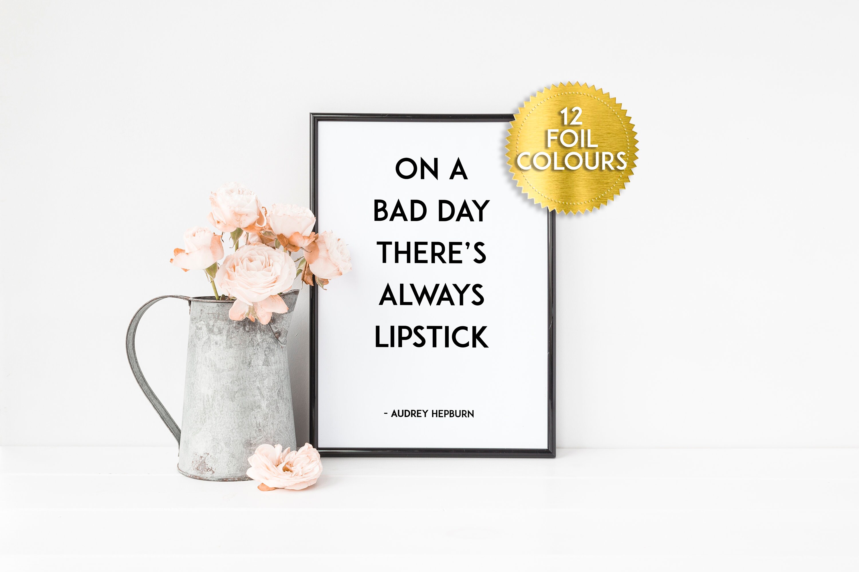 On A Bad Day There's Always Lipstick Audrey Hepburn - Etsy