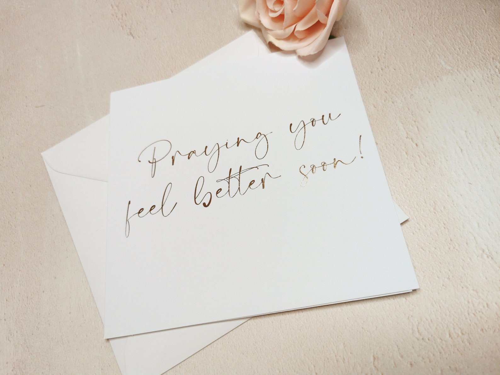 Praying You Feel Better Soon Card Greetings Card Real Foil Etsy