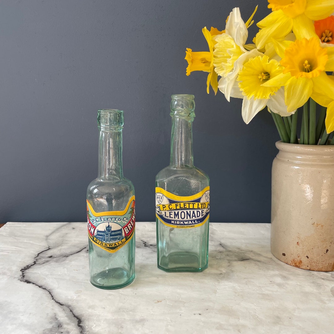 Vintage Bottles With Old Drinks Labels Added Vintave Lemonade and Iron ...