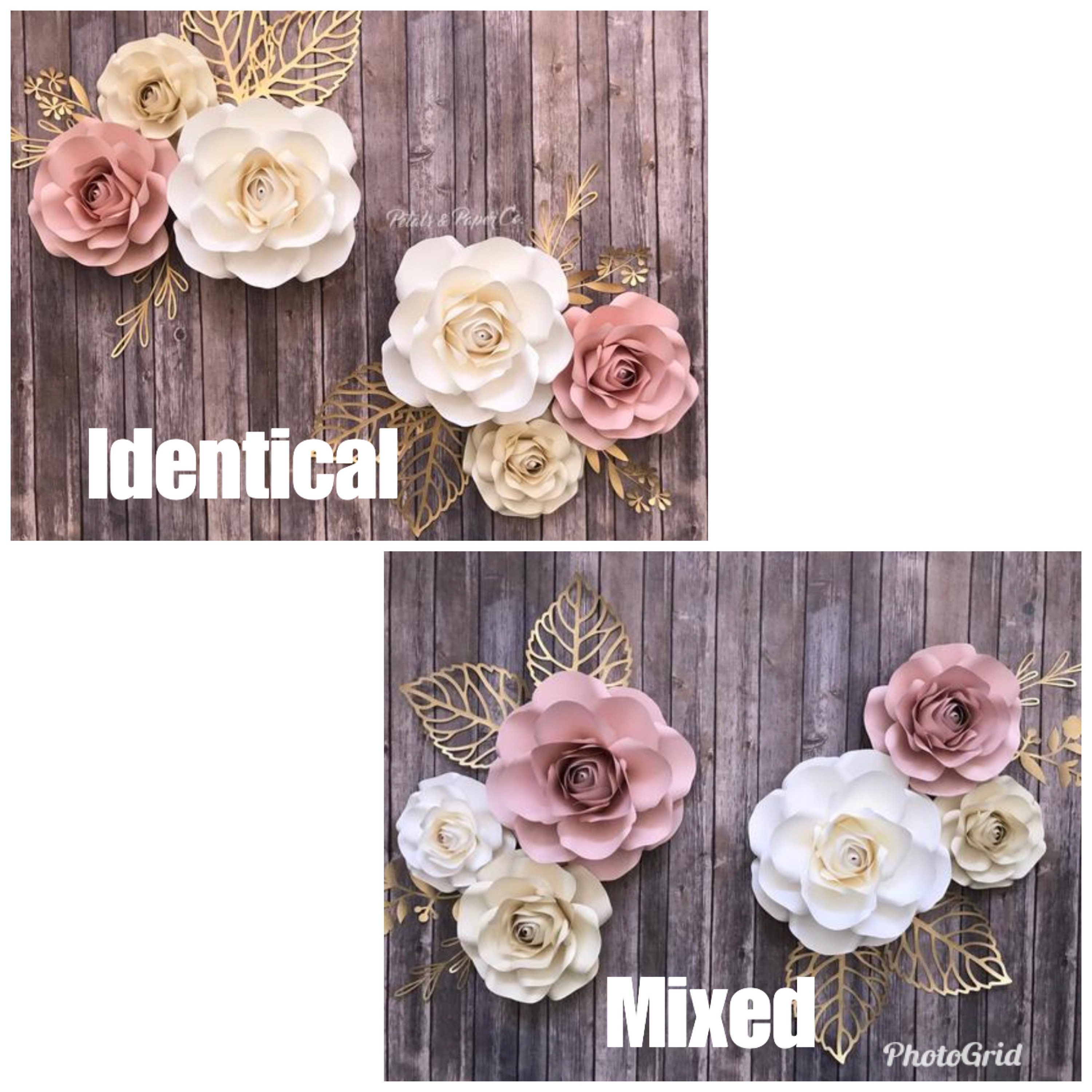 6 Piece Set of Roses Paper Flowers Nursery Nursery - Etsy